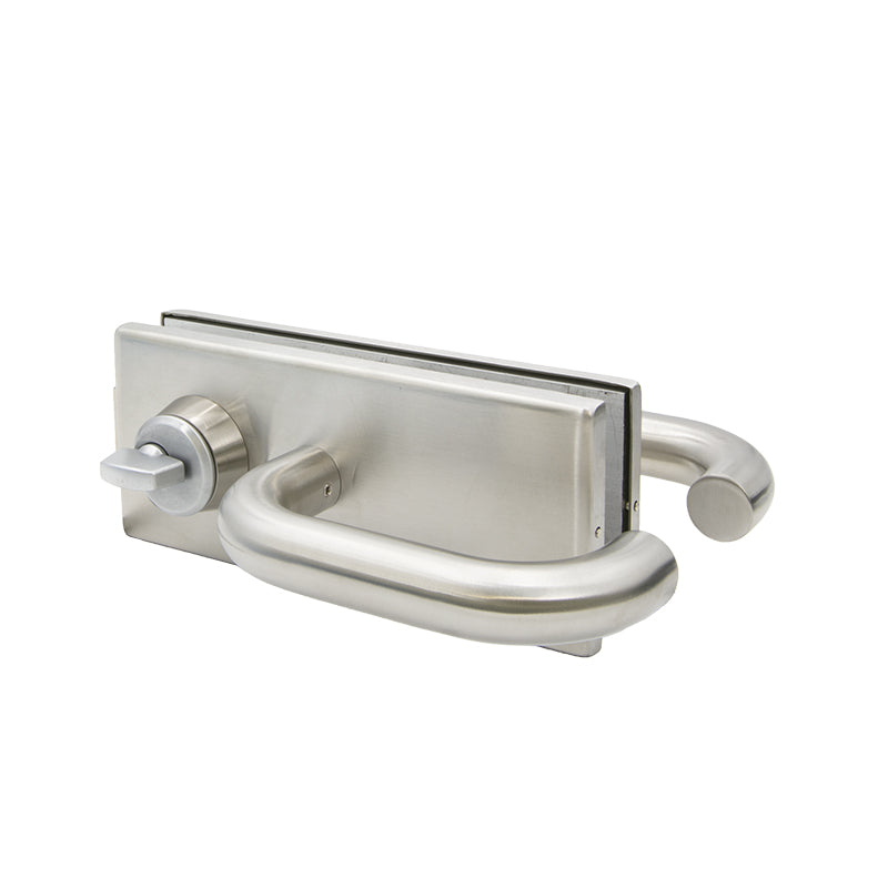 Glass Mounted Latch with Lock | Thumbturn and Tubular Lever Handles ...